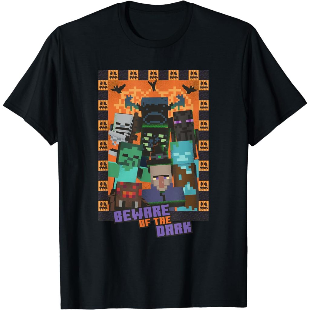 Minecraft Deep Dark Mobs ฮาโลวีนระวังของ Dark เสื้อยืด Premium Distro ...