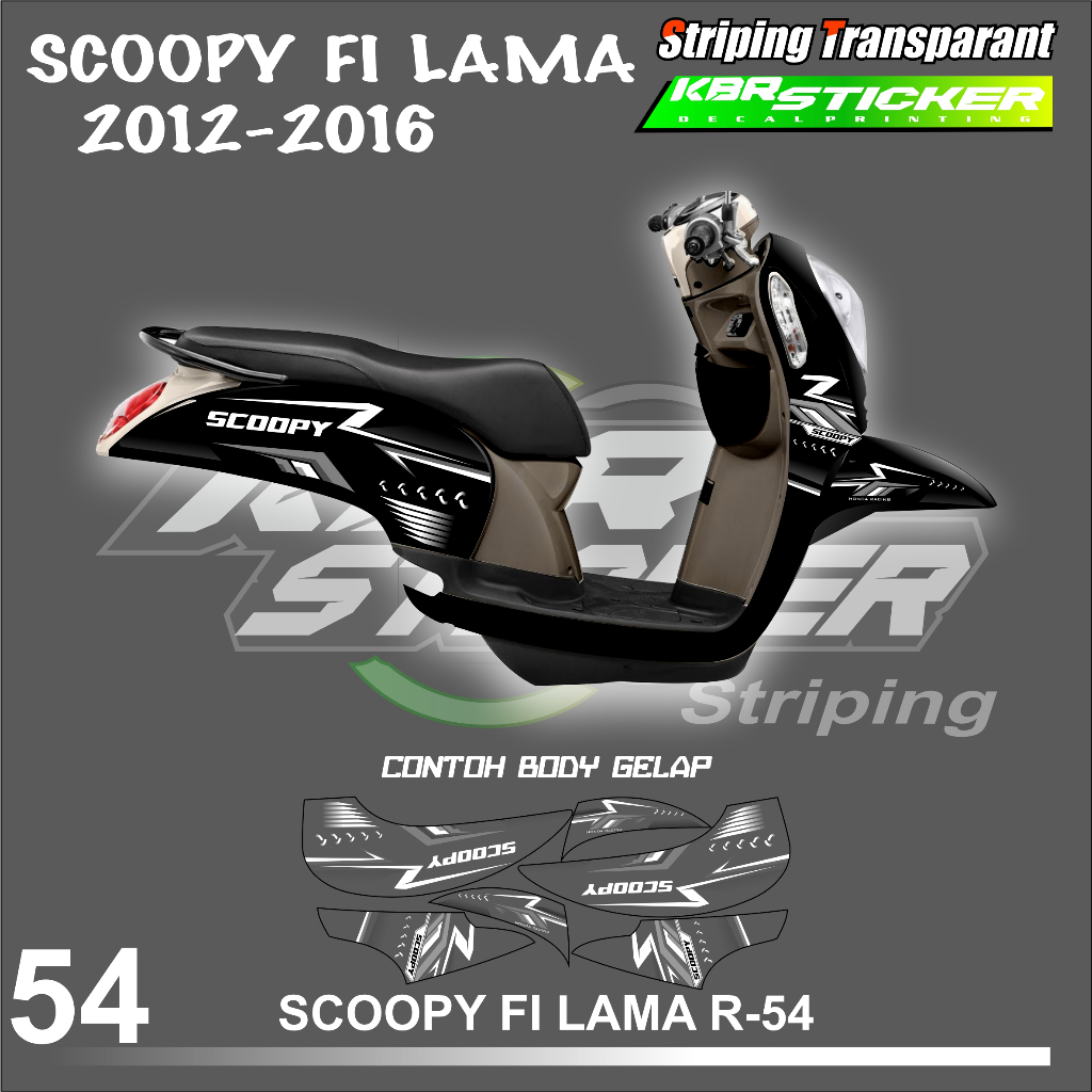 SCOOPY FI LAMA HONDA SCOOPY FI LAMA MOTORCYCLE STRIPING STICKER ...