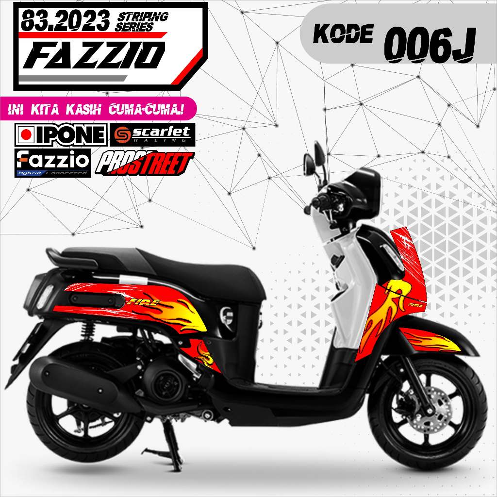 Yamaha Fazzio 125 Striping Sticker Fazzio 125 Variation Striping ...