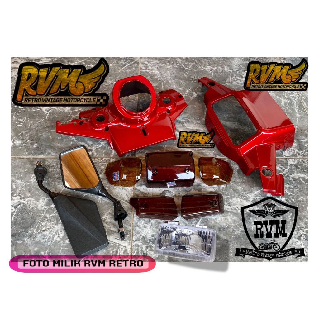 Yamaha alfa สีเลือดหมู Top And Bottom Head Shell set ชุดสะท้อนแสง ชุด ...