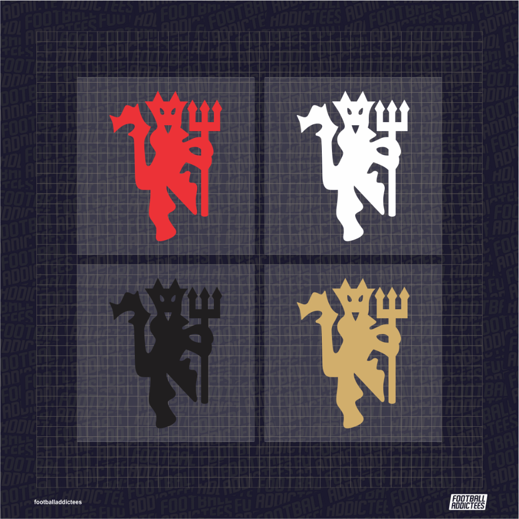 MANCHESTER UNITED RED DEVIL BALL CUTTING STICKER (8 ซม. x 6 ซม. ...