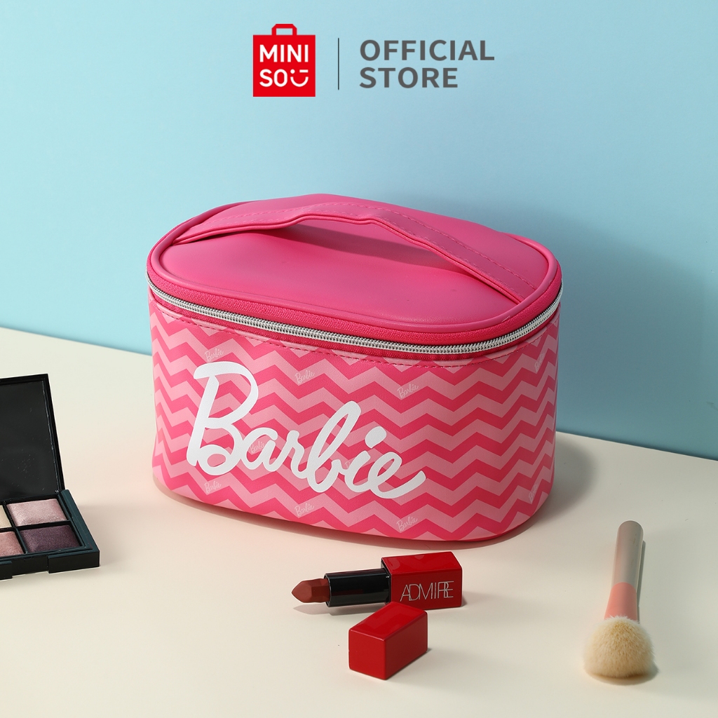MINISO x Barbie กระเป๋าเครื่องสําอางขนาดใหญ่ของผู้หญิงกระเป๋าแต่งหน้า ...