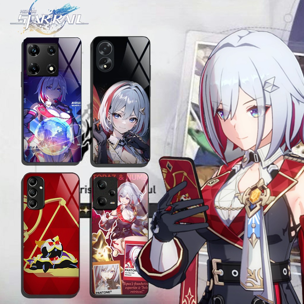 G406 เคสโทรศัพท์มือถือแบบแก้วนิ่ม กันรอยกล้อง ลายรางดาว Honkai Topaz ...