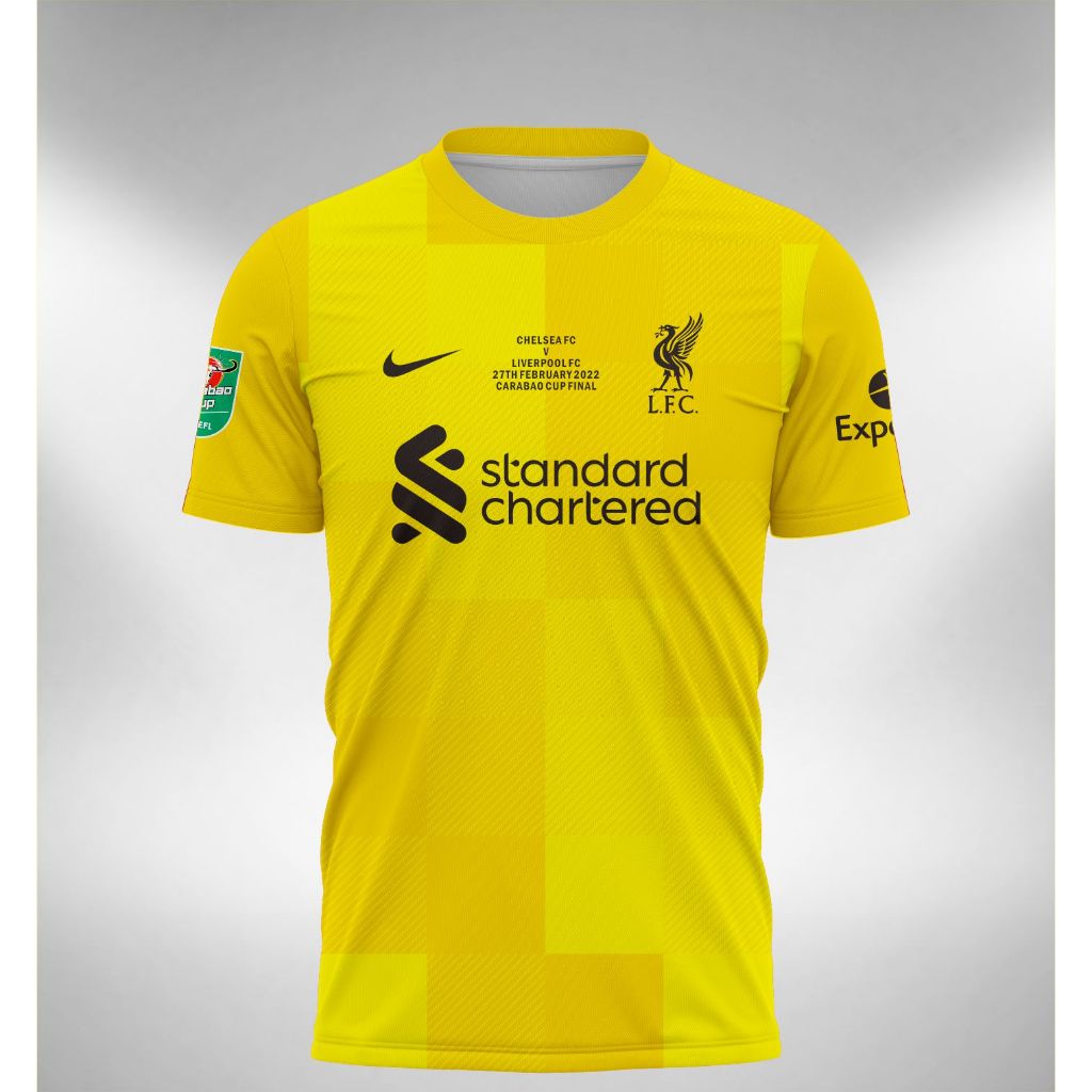 เสื้อกีฬาแขนสั้น ลายทีม Liverpool GK สีเหลือง 2022 | Shopee Thailand
