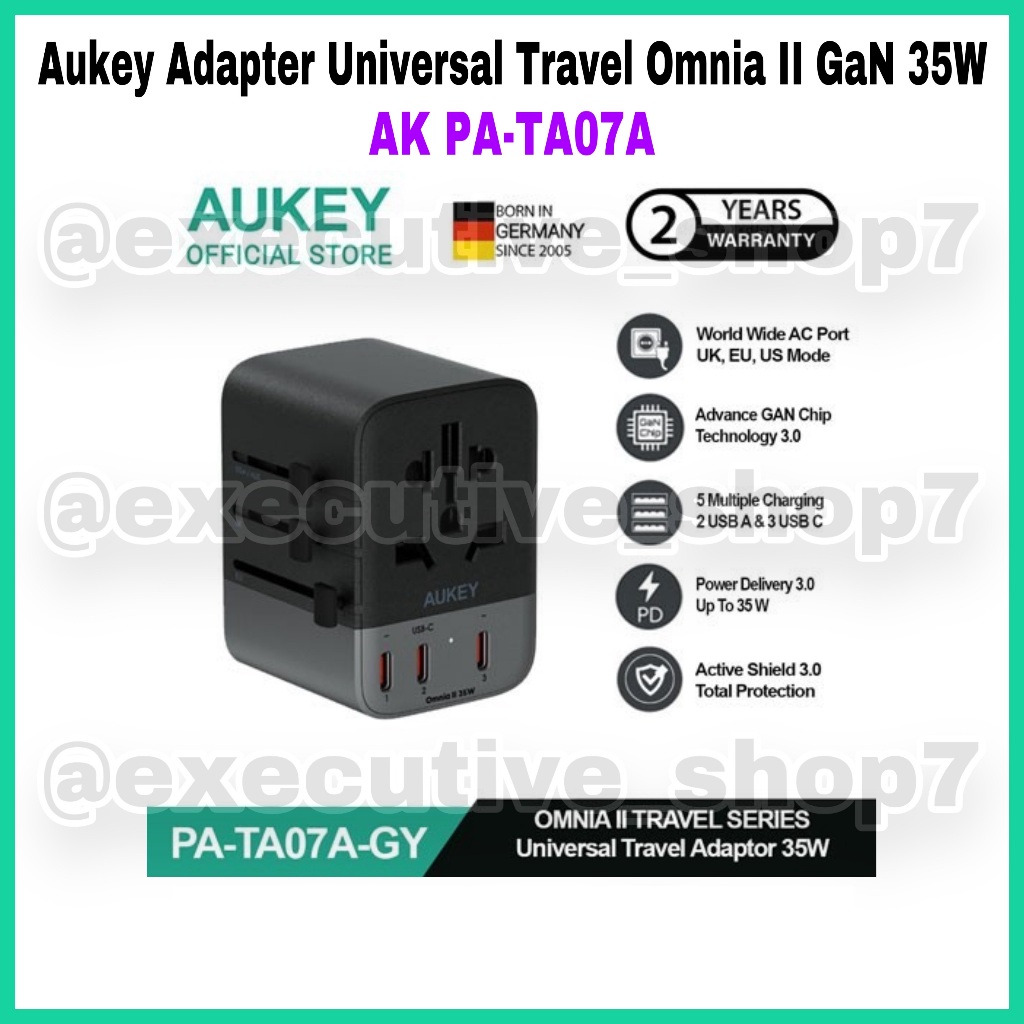 Aukey Adapter Universal Travel Omnia II GaN 35W - AK PA-TA07A - รับ ...