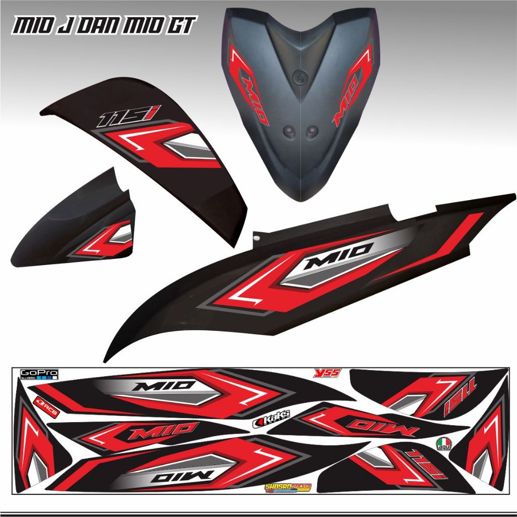 MIO GT STRIPING / MIO J STRIPING MOTIF สติ๊กเกอร์ MIO J / MIO GT ...