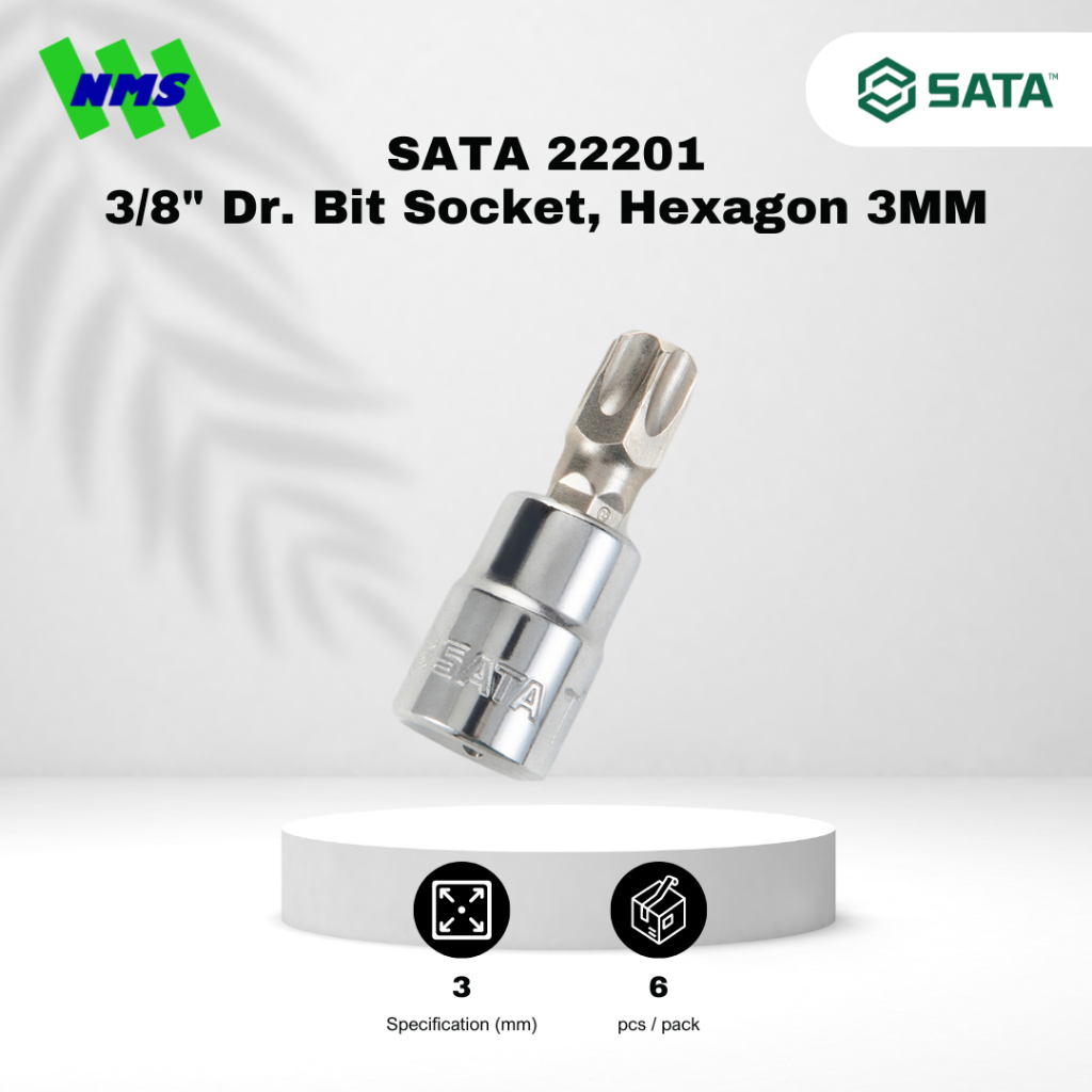 กุญแจ L SATA 22201 3/8" ดร. ซ็อกเก็ตบิต HEXAGON 3MM | Shopee Thailand