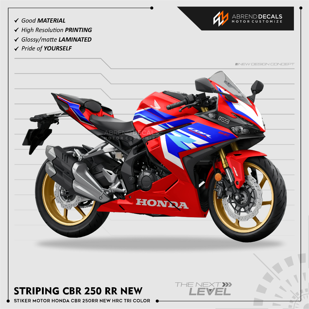 Striping CBR 250 RR ใหม่ 2023 LIVERY HRC TRI สี ORI PRINTING / HONDA CBR 250RR สติ๊กเกอร์ ...