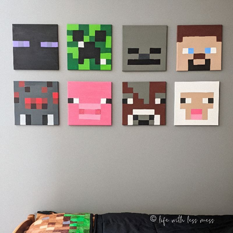 Kayu HIASAN DINDING Minecraft Wood Poster Room Wall Decoration Display ...
