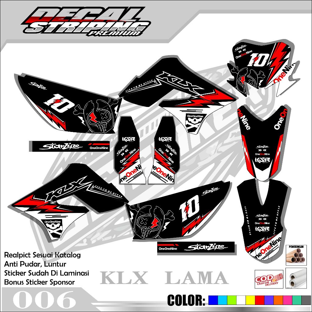 Kawasaki KLX Striping DECAL รุ่นเก่า - SEMI DECAL/Striping Variation ...