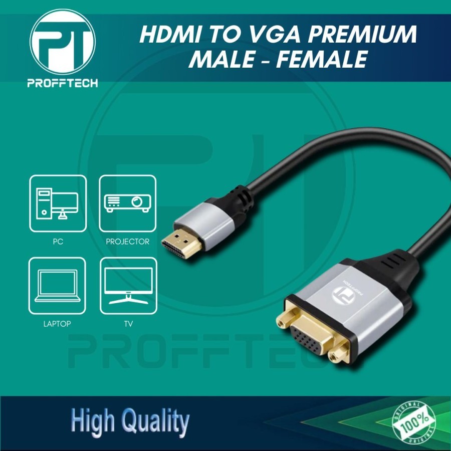 Profftech สาย HDMI เป็น VGA ตัวแปลงระดับพรีเมียม HDMI เป็น VGA Premium ...