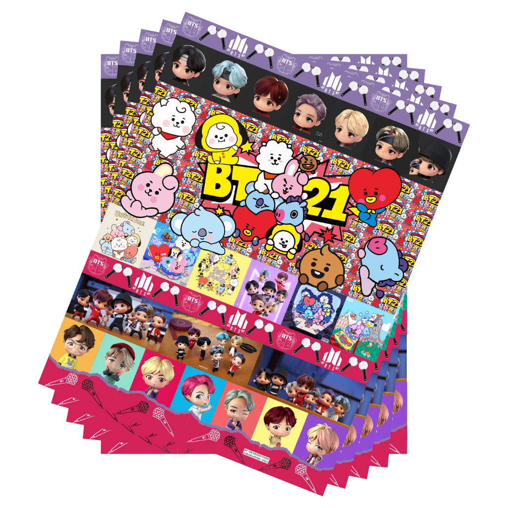 กระดาษของขวัญ กระดาษห่อ BTS BT21 ปกหนังสือ แฟนซี Kpop Motif | Shopee ...