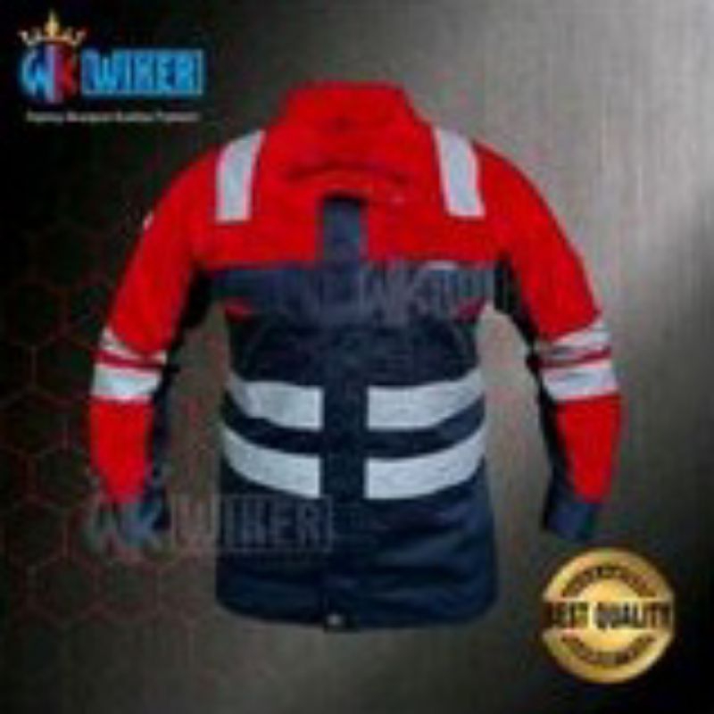 MERAH Wearpack Safety Semi Jacket สีแดง Navy Scotlight หนา | Shopee ...