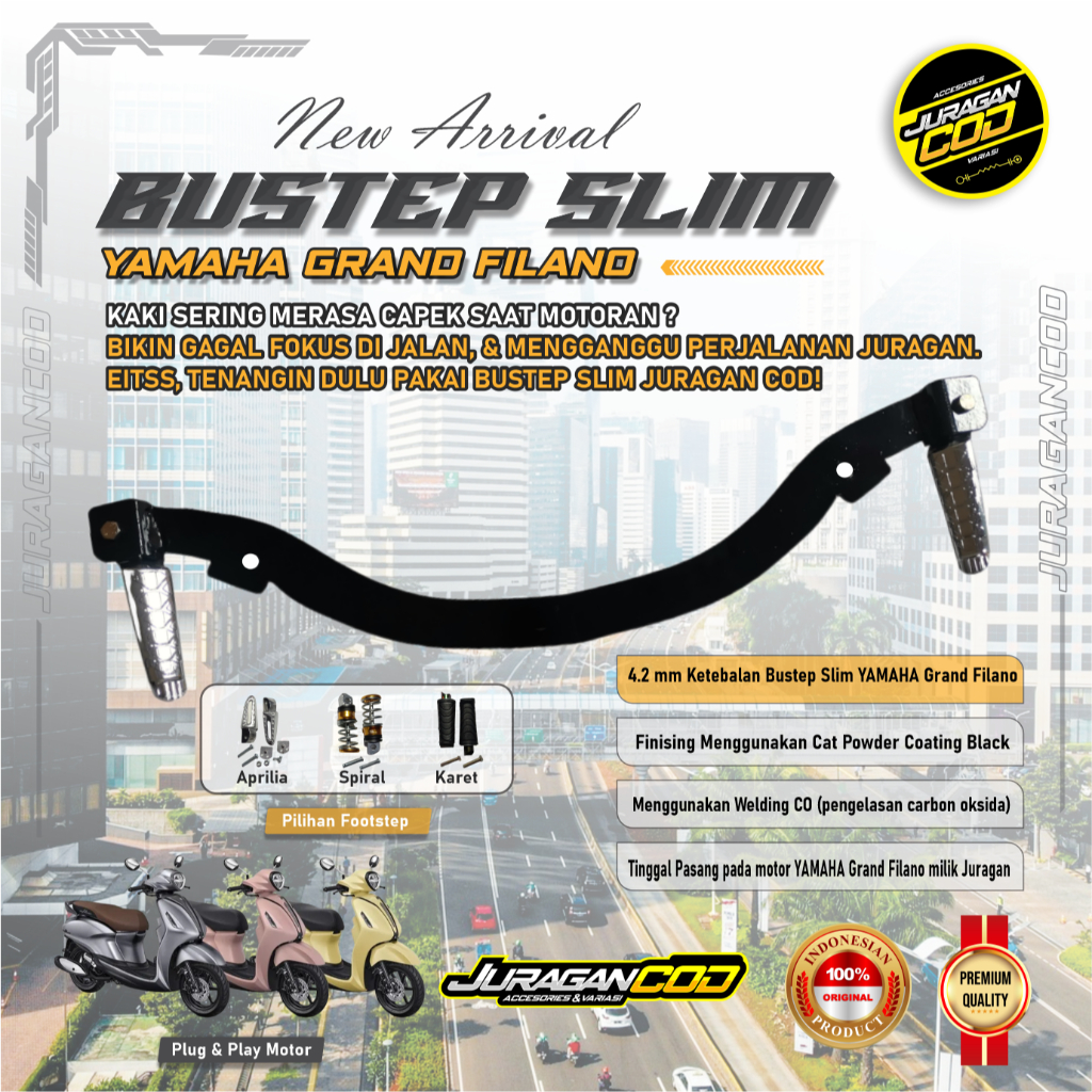 Footstep Yamaha Lexi LS LX 125 155 Fazzio Freego Filano Xeon X ride Slim Flatbar รถจักรยานยนต์ ...