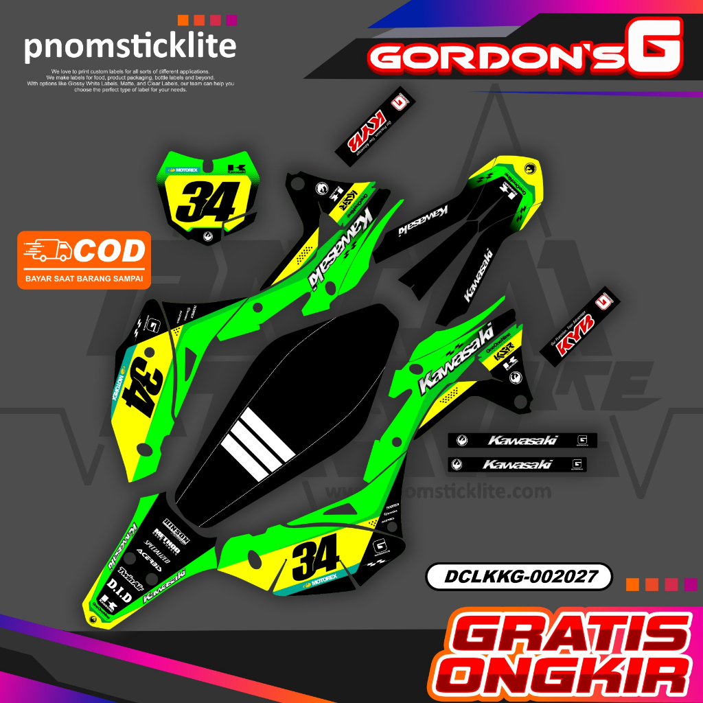 สติกเกอร์รูปลอก Klx Gordon Full Body สติกเกอร์ Custom Klx Gordon Motif ...