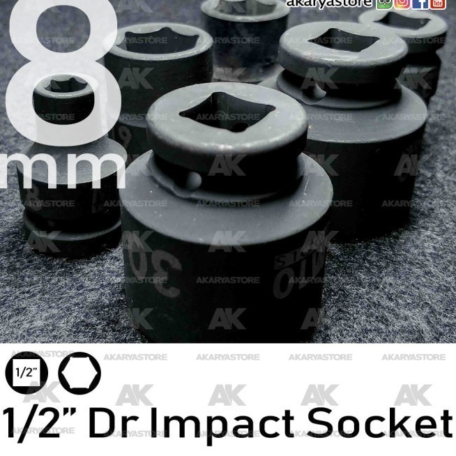 เครื่องมือ MATA M10 - ซ็อกเก็ตผลกระทบไดรฟ์ 1/2" / ดอกซ็อกเก็ต 6pt 8 มม. | Shopee Thailand