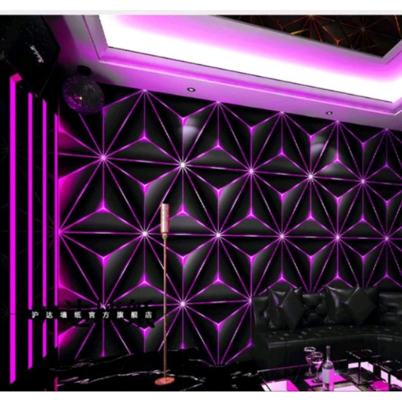 มาก 3ง สีม่วงคริสตัลสติ๊กเกอร์ติดผนังวอลล์เปเปอร์ห้องนั่งเล่นคาราโอเกะ ...