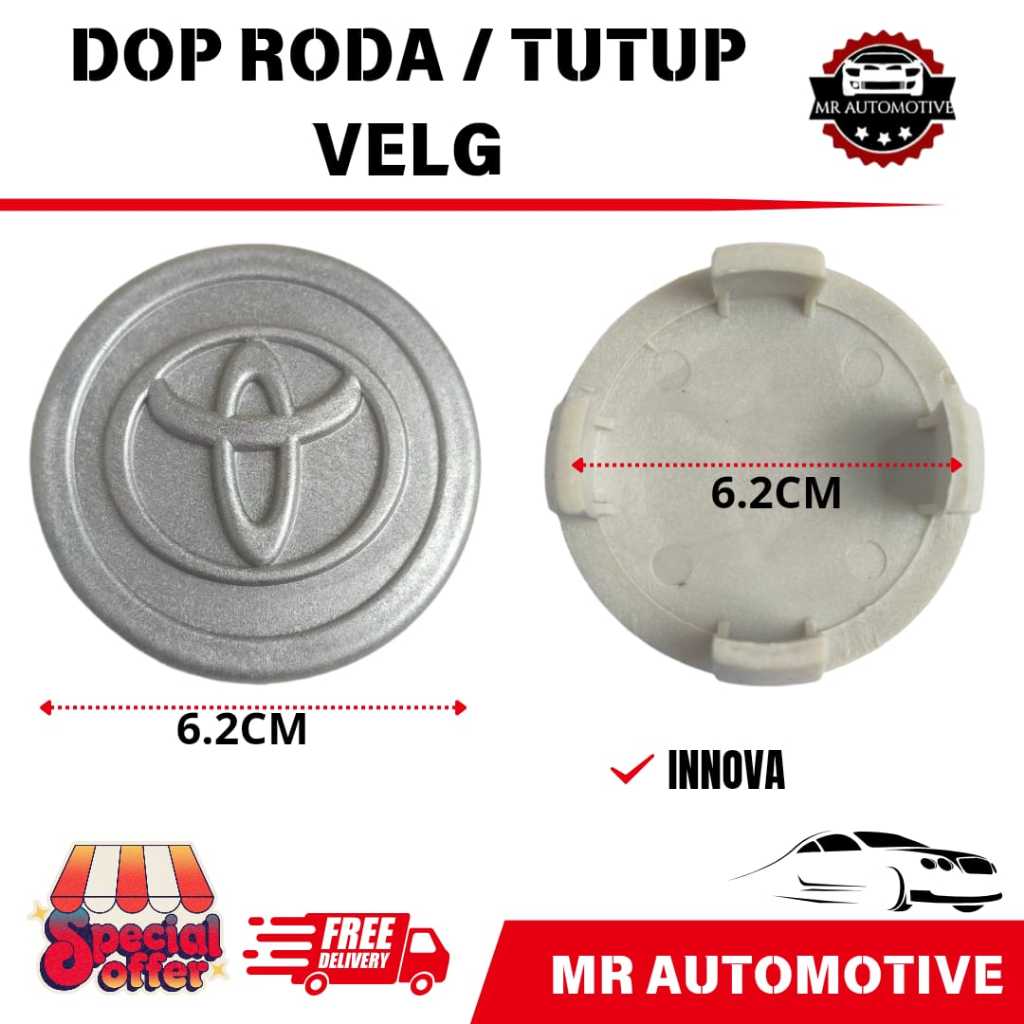 INNOVA 2005-2015 ฝาครอบขอบ Hubcap เส้นผ่านศูนย์กลาง 6.2 ซม | Shopee ...