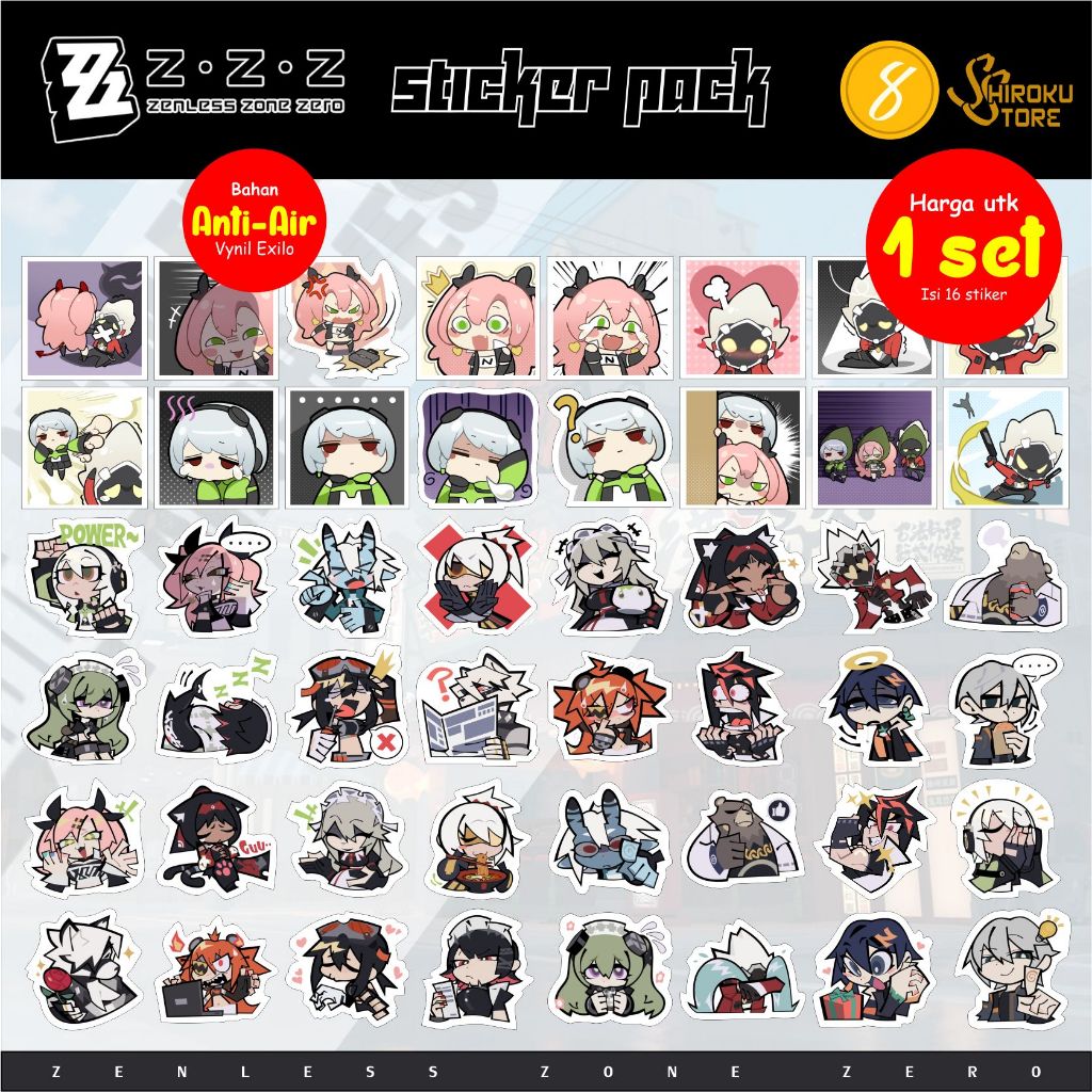 Zenless Zone Zero Premium Sticker Pack / Package Set สติ๊กเกอร์เกม ...