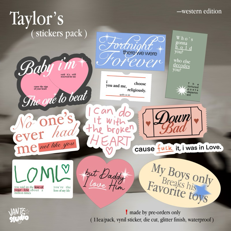 Taylors Sticker pack (TTPD) | Shopee Thailand