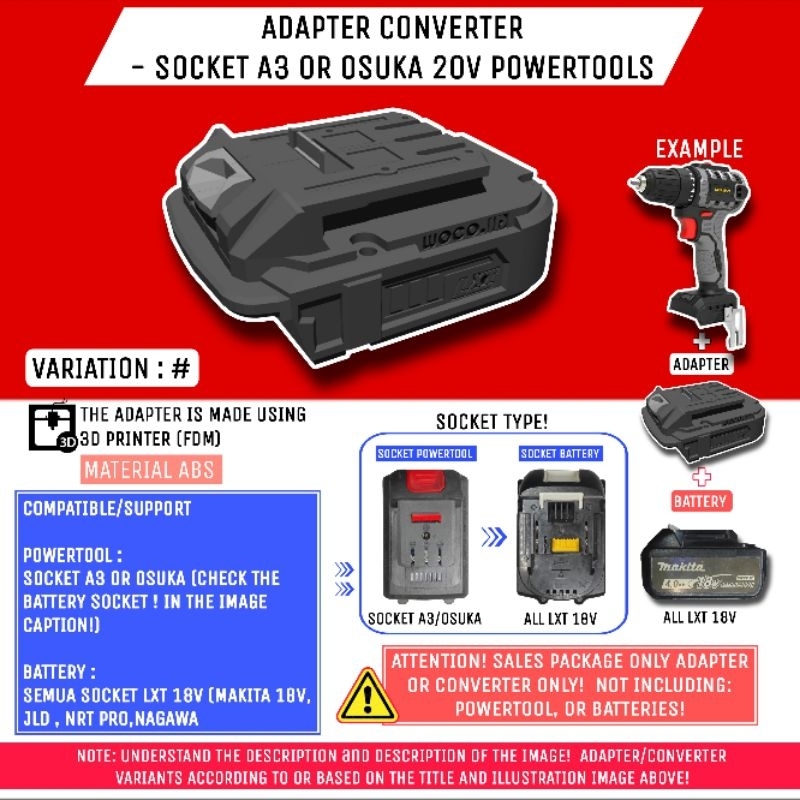 อะแดปเตอร์สําหรับซ็อกเก็ต A3 หรือ Osuka Powertool | Shopee Thailand