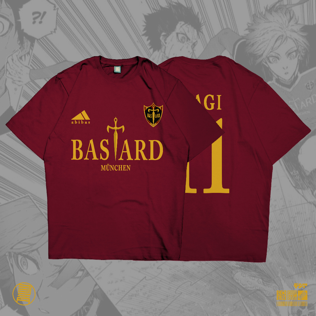 Bastard Munchen Isagi Kaiser Blue Lock Jersey อะนิเมะมังงะเสื้อยืด Wibu ...