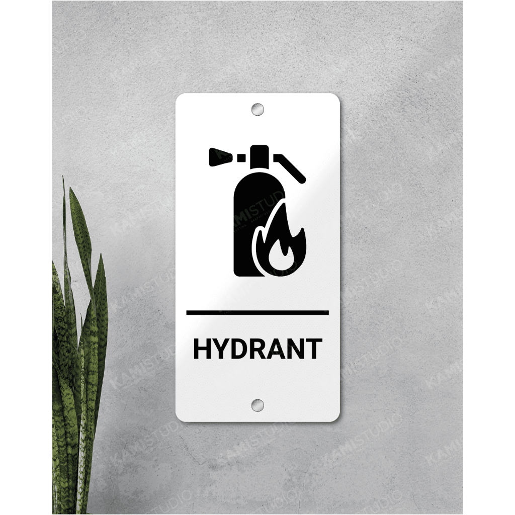 Hydrant WRITING 30X15 CM POTRAIT GLASS BOLT/ HYDRANT GLASS BOLT SIGN ...