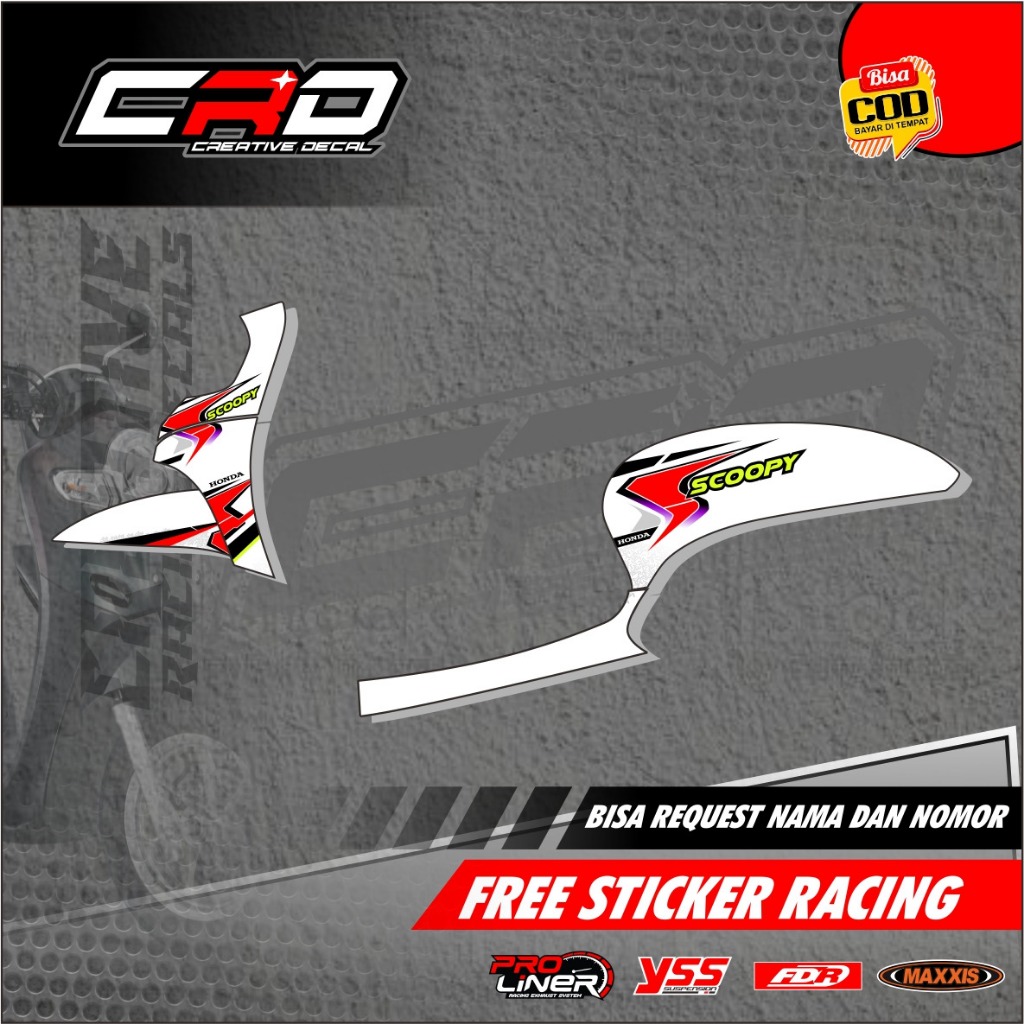 ใหม่ Scoopy Striping Sticker ฟรี Custom Request Nmr Name | Shopee Thailand