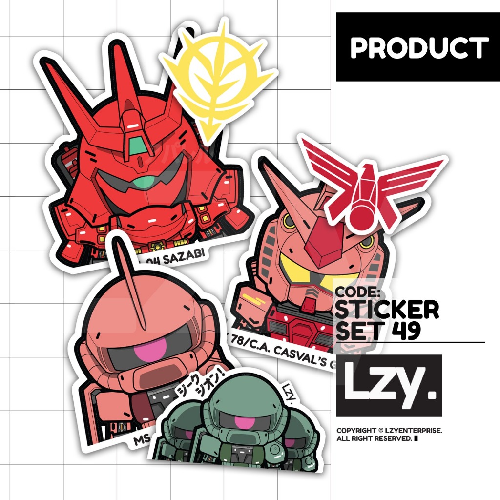 สติกเกอร์ Set 49 Gundam St 049 ออกแบบโดย Lzy Shopee Thailand 2219