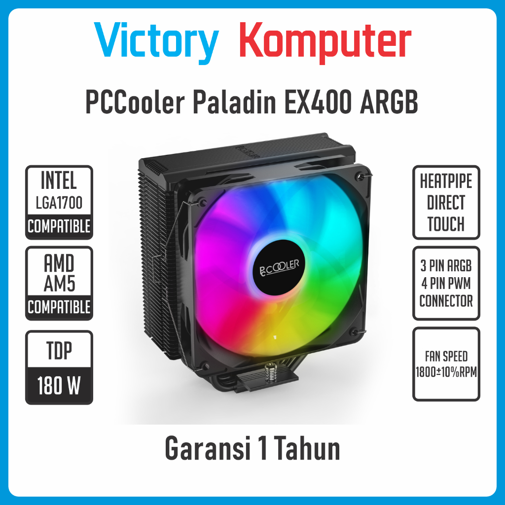 Cpu Cooler PCCooler Paladin EX400 ARGB (Intel/AMD) TDP 180 วัตต์ HSF ...