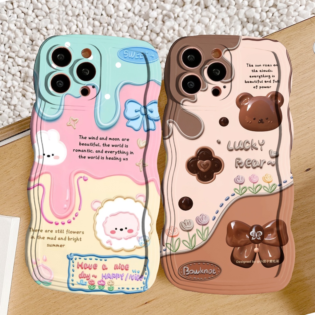 เคส ลายคลื่น ทุกประเภท สําหรับ HP Oppo A15 A16K A17 2022 A17K A1K/C2 ...