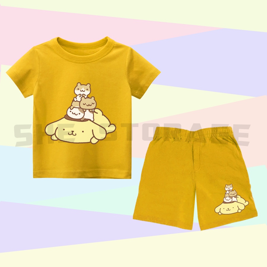 ชุดเสื้อยืดเด็ก POMPOMPURIN SANRIO FAMILY CHARACTER CHILDRENS เสื้อยืด ...