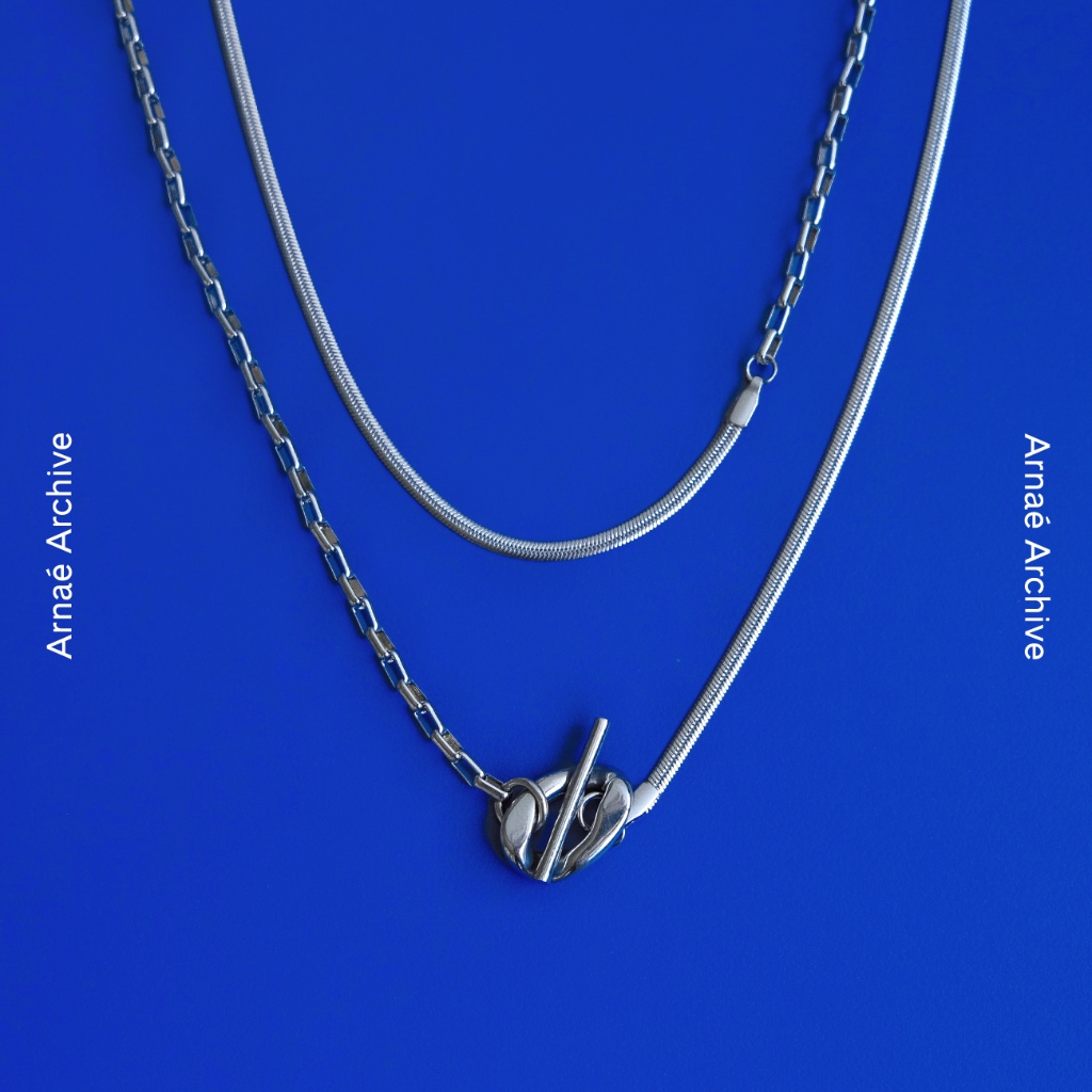 Arnaé Archive - สร้อยคอโซ่ทัวร์คู่ - สร้อยคอป้องกันสนิมสแตนเลส 316L พรี ...