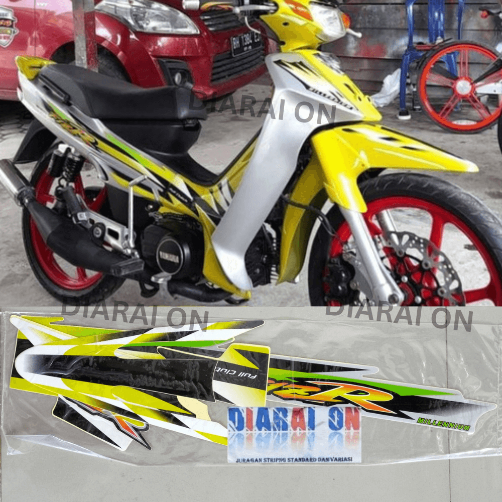 สติกเกอร์ HIJAU Yamaha Striping Fiz r F1zr F1z r Millennium Green ...