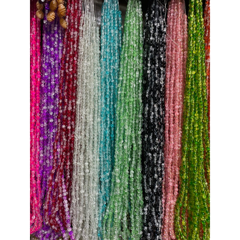 Broken Stone/Broken mote/Broken Bead 6mm/ลูกปัดแตก 1 สาย | Shopee Thailand
