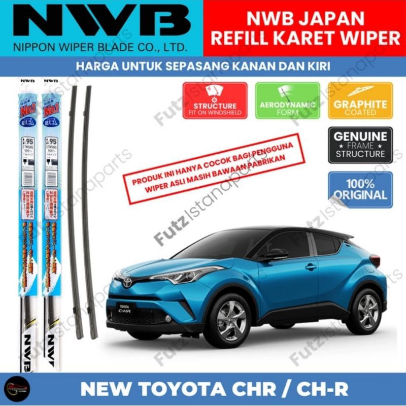 ยางปัดน้ําฝนหน้า Toyota CHR/CH-R ขนาด 26"&16" NWB Japan Original ...