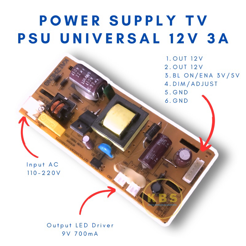 LOKAL แหล่งจ่ายไฟ 12V 3A ไดร์เวอร์แบ็คไลท์ 9V 700mA Universal PSU โมดูลทีวีจีนท้องถิ่น | Shopee ...