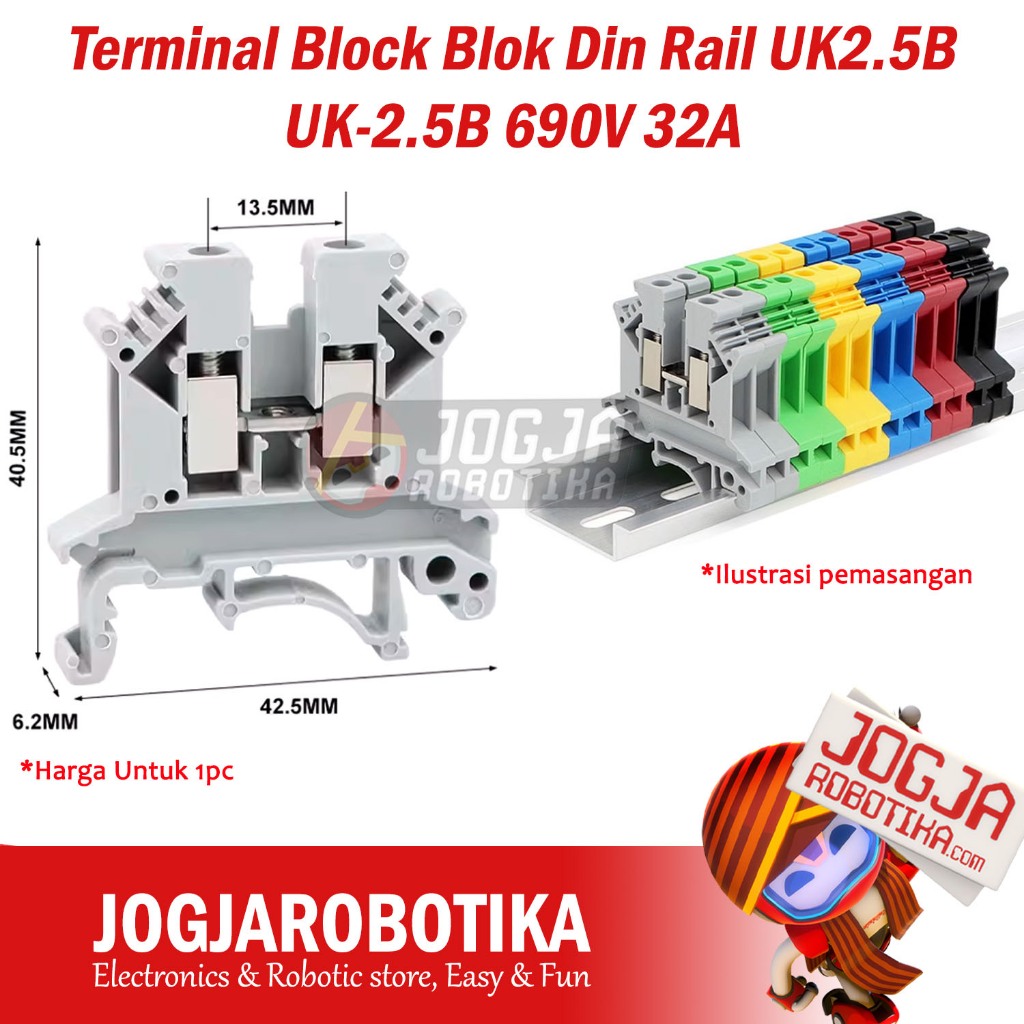 เทอร์มินัลบล็อกบล็อก Din Rail UK2.5B UK3N UK5N UK6N UK10N UK16N 800V ...