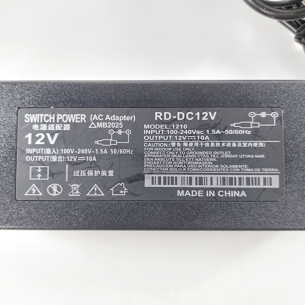 VBS ตัวแปลงอะแดปเตอร์จ่ายไฟ LED Strip Monitor AC เป็น DC 12V 10A - 1210 ...