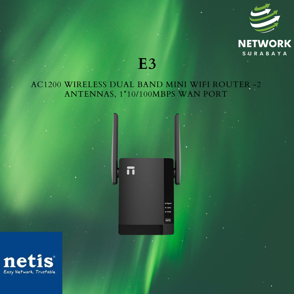 Netis E3 AC1200 เราเตอร์ Wifi ไร้สาย Dual Band ขนาดเล็ก | Shopee Thailand