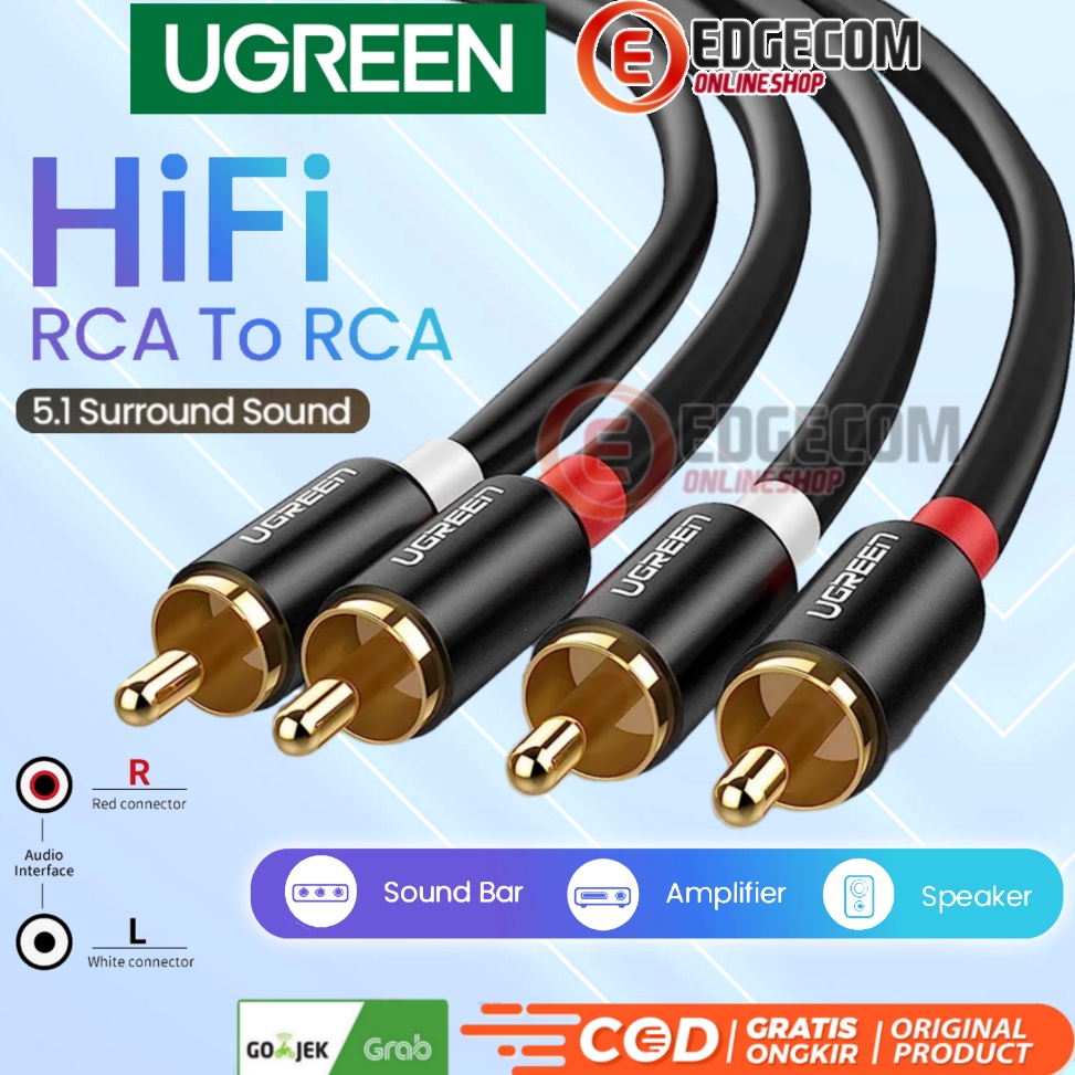 Qpl UGREEN สายสัญญาณเสียงสเตอริโอ 2 RCA ถึง 2 RCA Lr ชุบทอง 1 2 3 5 เมตร สินค้าขายดี | Shopee ...