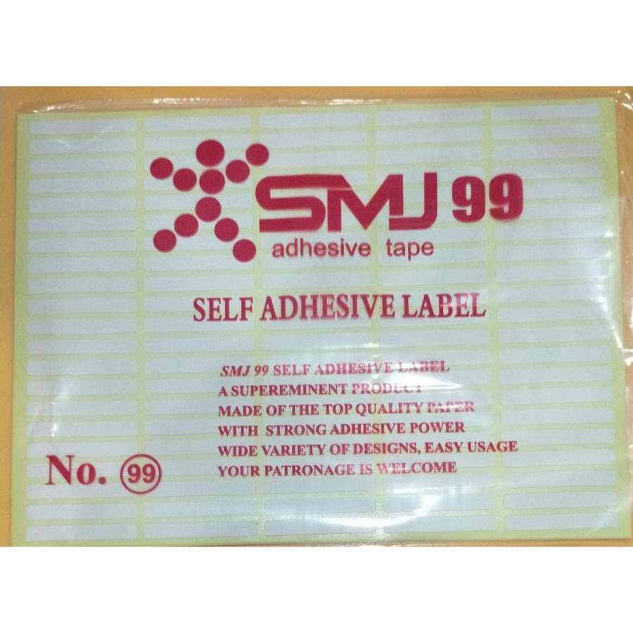 ป้ายกาวในตัว/ป้ายสติ๊กเกอร์เบอร์99 (5x36มม) 1 แพ็ค 7 แผ่น | Shopee Thailand
