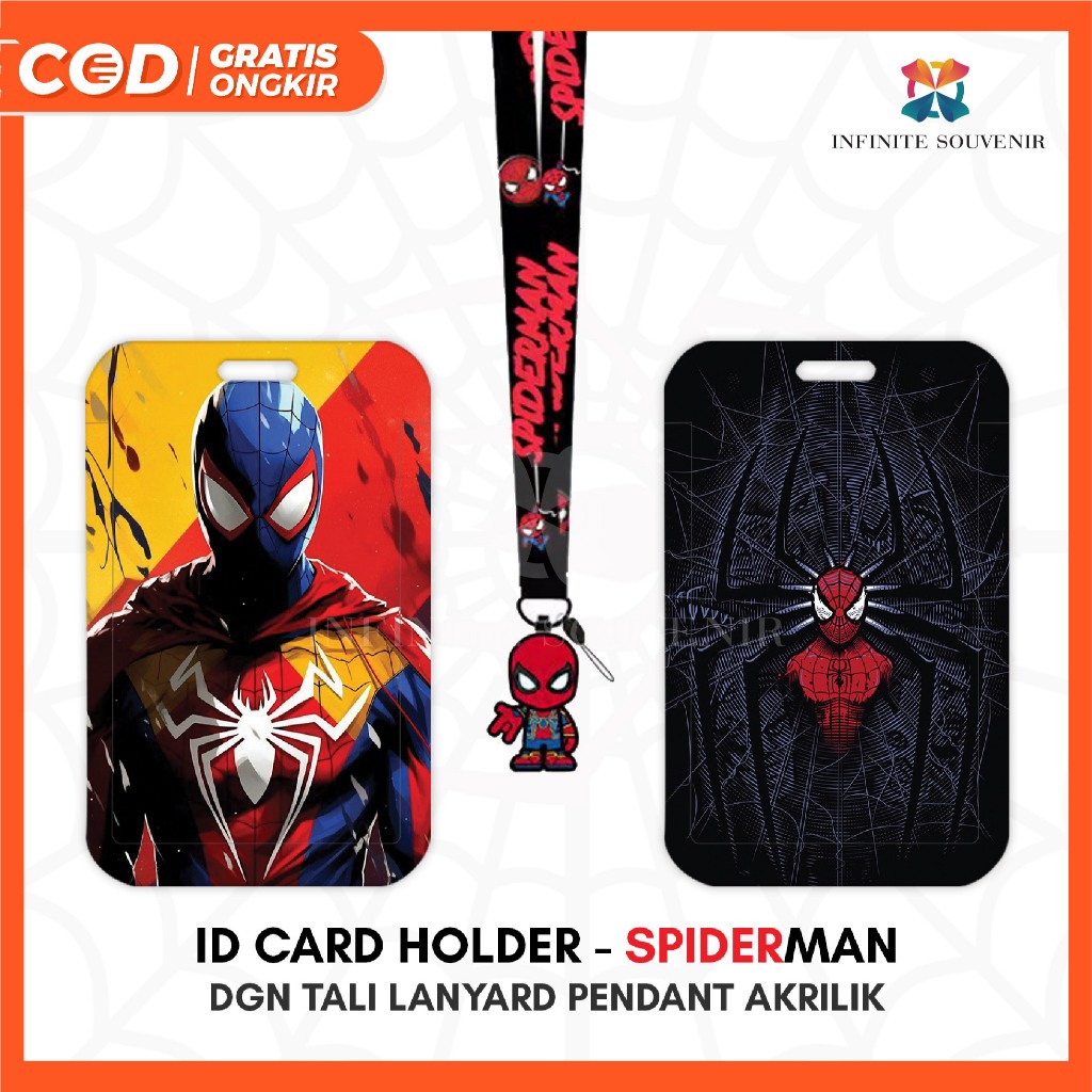 Gantungan [N003 ] Spiderman/name Tag Card Holder Spiderman ตัวอักษร Motif พร ้ อมจี ้ อะคริลิค ...