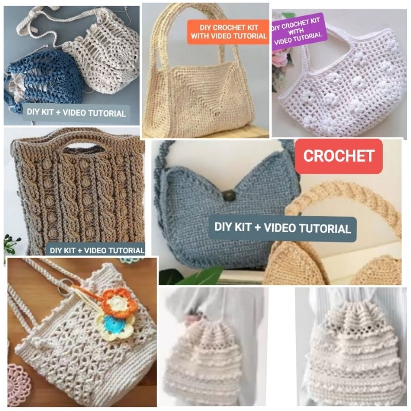 Diy CROCHET TAS KIT AMIGURUMI พร ้ อมคลิปวิดีโอ TUTORIAL KIT ถัก CRAFT ...