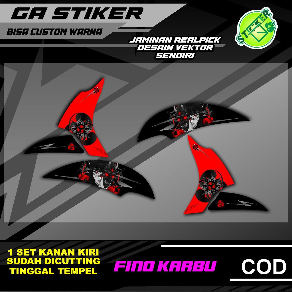 SIMPLE STRIPING YAMAHA FINO KARBU LADY HANYA MASK ONI DEMON MASK ...