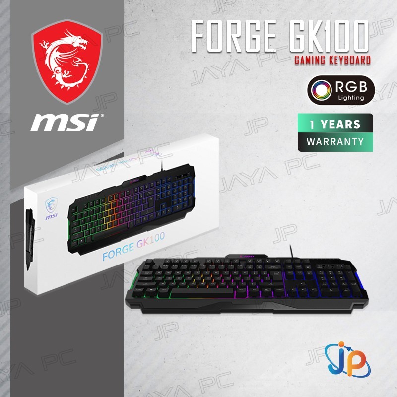 เมมเบรนคีย์บอร์ดเกมมิ่ง Msi Forge GK100 RGB | Shopee Thailand