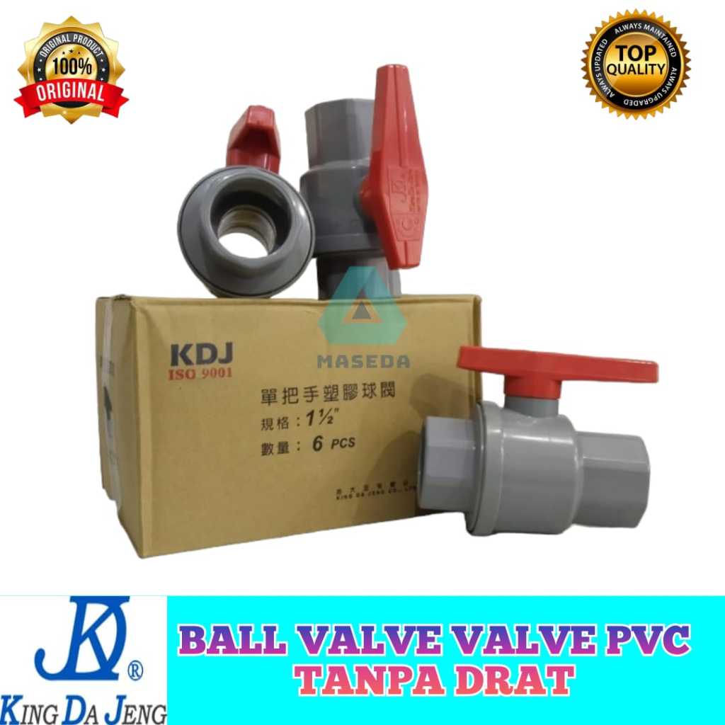 บอลวาล์ว Pvc Stop Pvc Faucet 1 1/2" KDJ ไต้หวันไม่มีเกลียว 1.5" นิ้ว ...