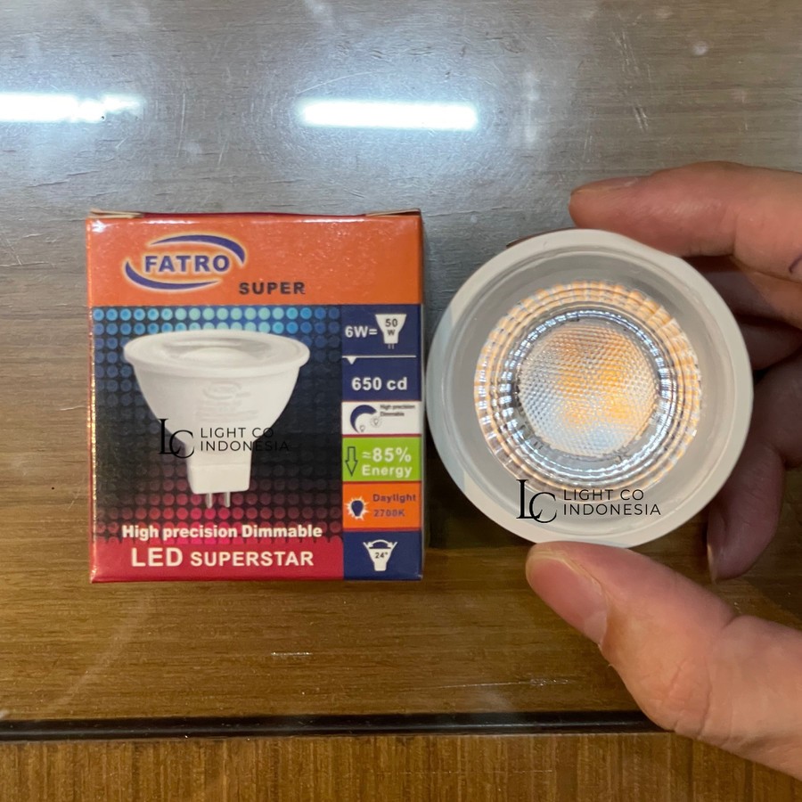 [LIGHTCO อินโดนีเซีย] fatro LED 6watt mr16 DIMMER หรี่แสงได้ 2700K 220V ...