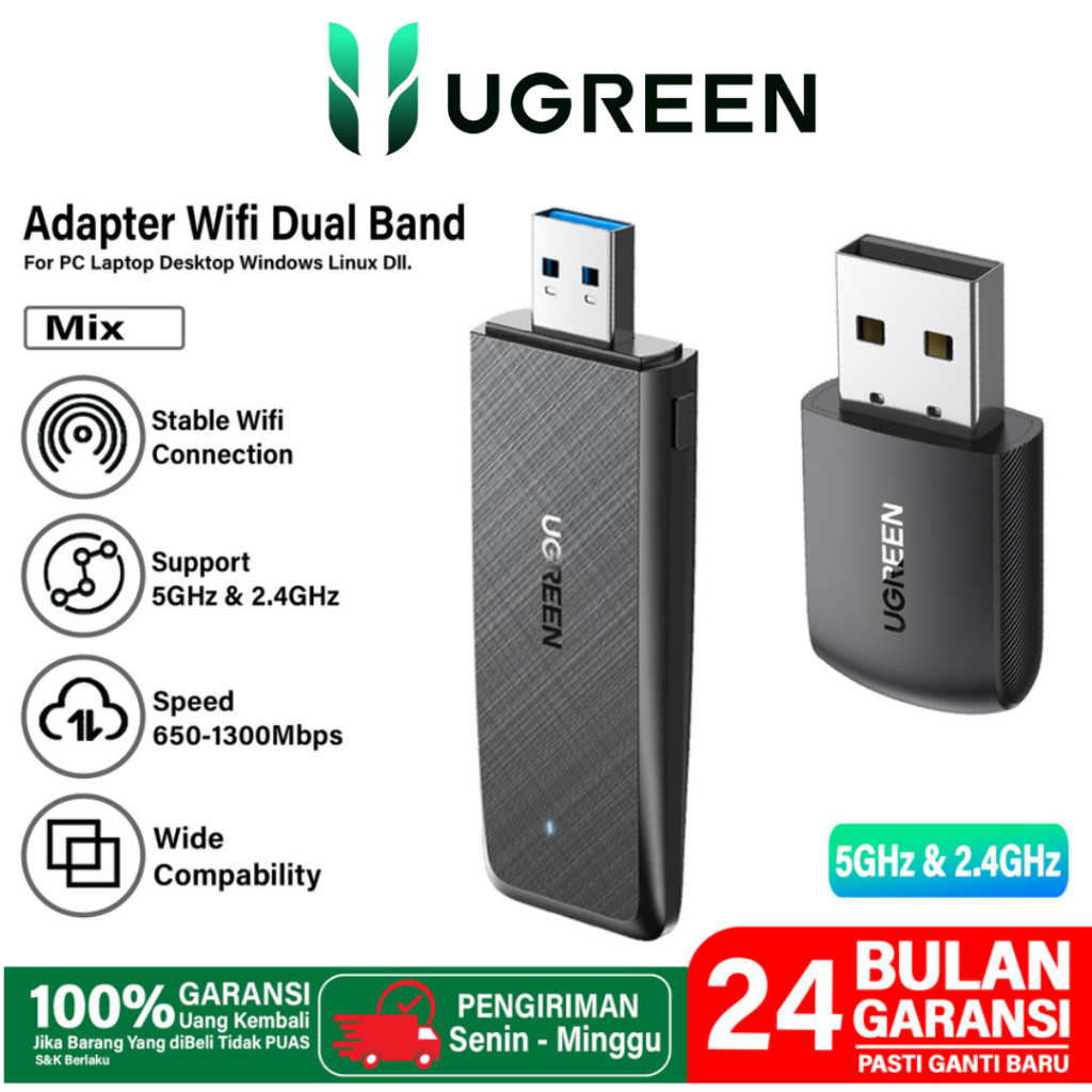 อะแดปเตอร์ Usb Dongle ตัวรับสัญญาณ Wifi 5G 2.4G Dual Band Wifi สูงสุด 1300Mbps | Shopee Thailand