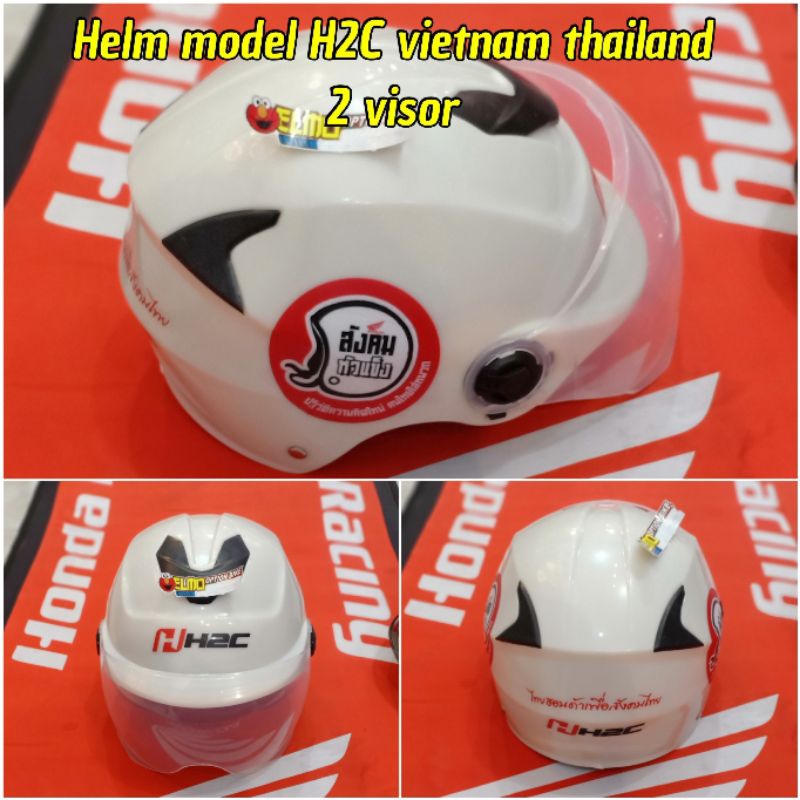 หมวกกันน็อค รุ่น h2c vietnam thailand index honda visor Clear Short ทุกขนาด | Shopee Thailand